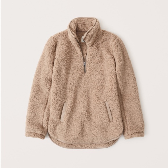 Abercrombie & Fitch | Jackets & Coats | Abercrombie Soft Af Collection Quarter Zip Sherpa Light ...